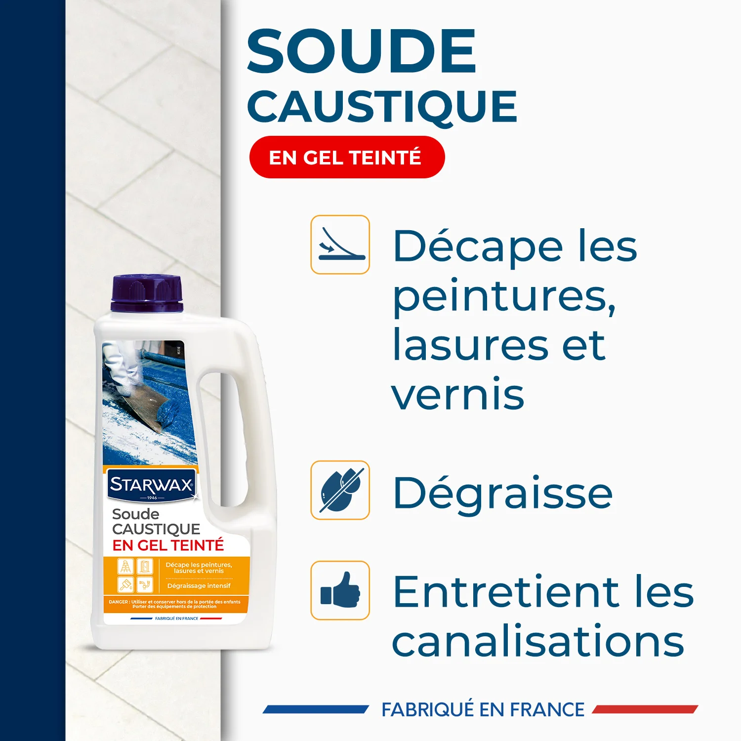 Soude Caustique en Gel Teinté Starwax – Dégraissant Intensif - Sunu ...